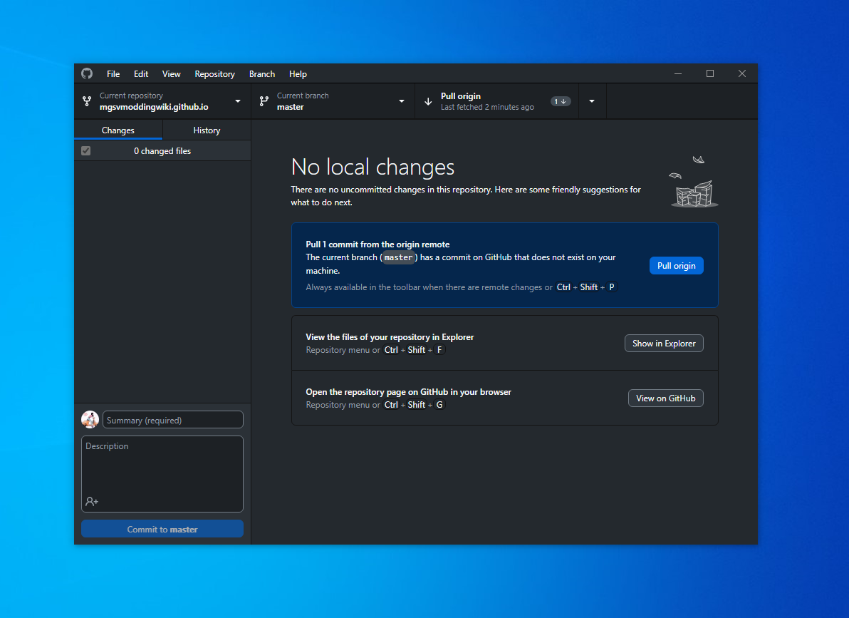 Using Github Desktop | MGSV Modding Wiki